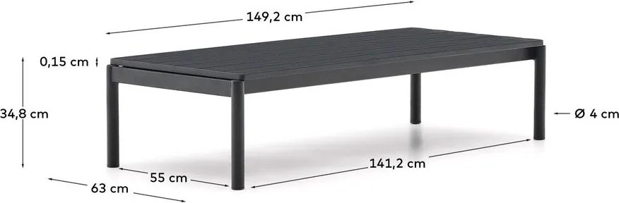 Kovový zahradní konferenční stolek 63x149 cm Sorells – Kave Home