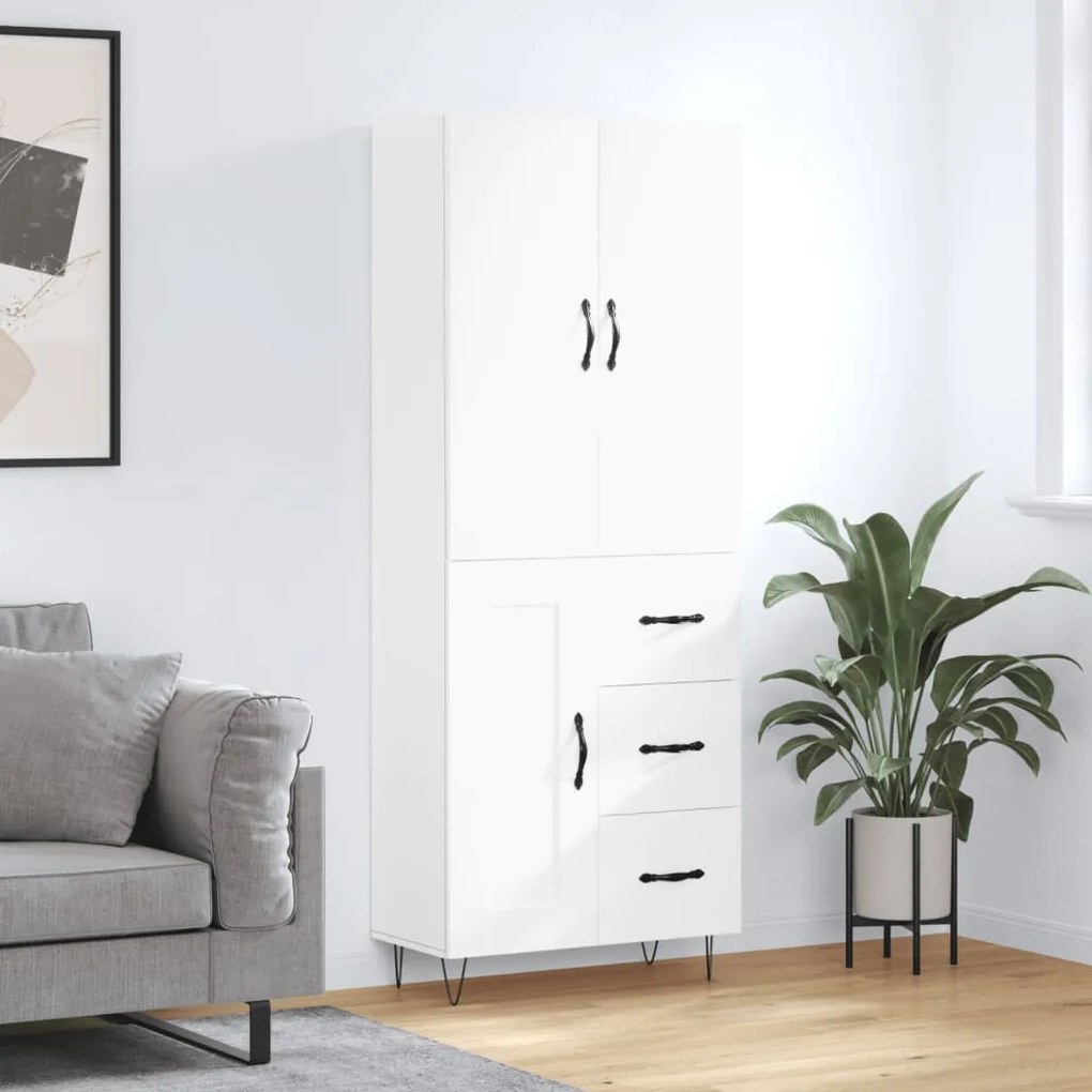 Skříň highboard bílá 69,5 x 34 x 180 cm kompozitní dřevo 3198105