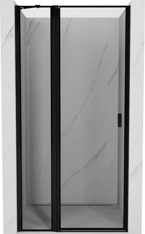 Mexen MIST, 1-křídlé sprchové dveře (1d+1s) 120x200 cm, 6mm čiré sklo s černým rámem, levá varianta, 8A4-120-000-70-70-L
