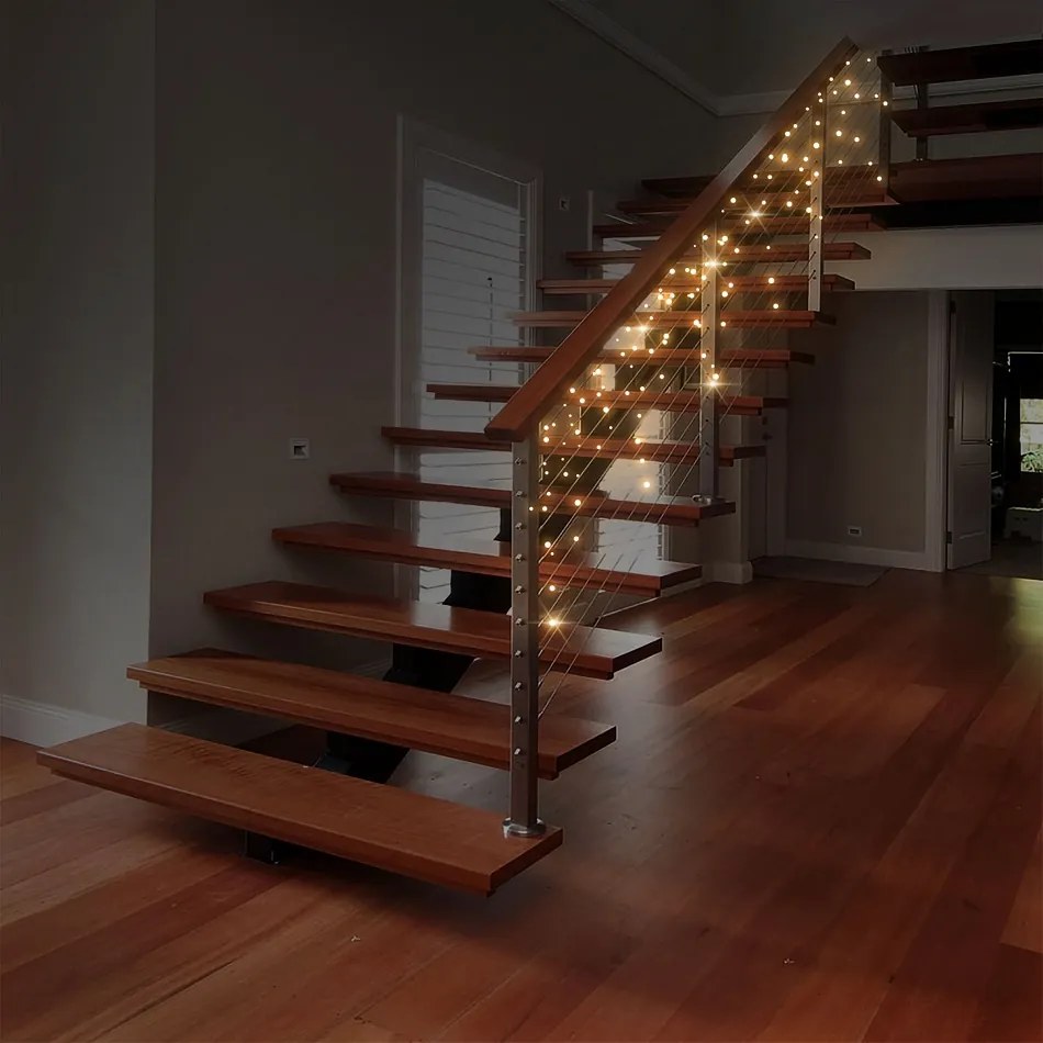 LED světelná sada na dům, HOBBY, 4+1 zdarma, teple bílá, zelený kabel