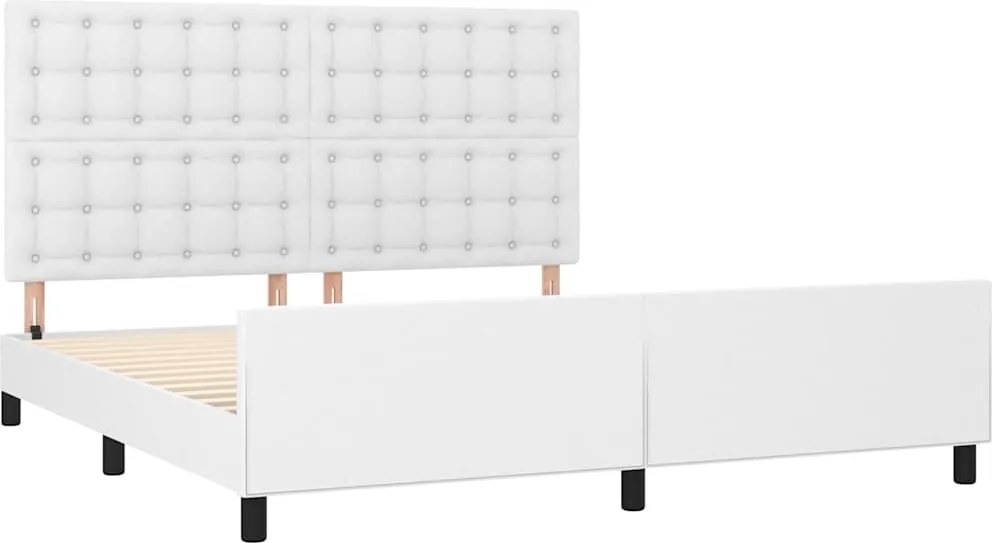 Rám postele s čelem bílý 160x200 cm umělá kůže 3125580