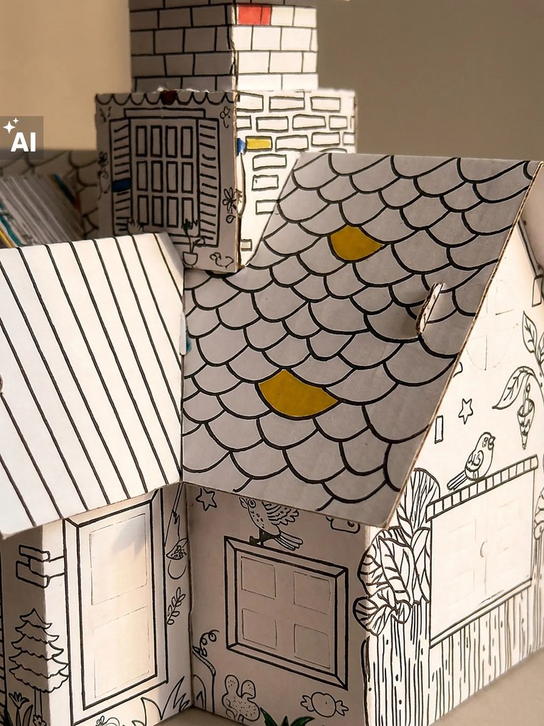 Sinsay - DIY sada na sestavení a vybarvení domečku - vícebarevná