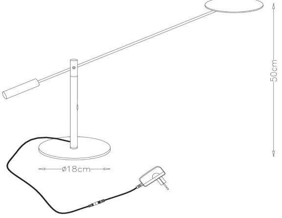 Lucide 19666/09/30 - LED Stmívatelná stolní lampa ANSELMO LED/9W/230V černá