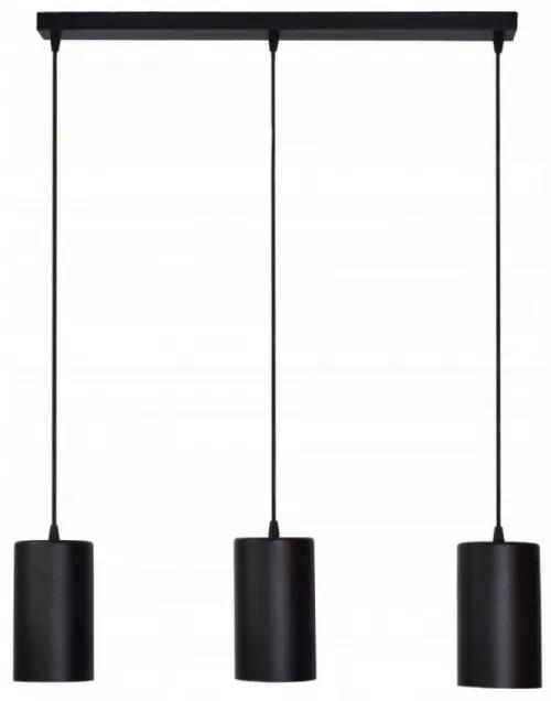 TEMAR Závěsné moderní osvětlení nad jídelní stůl TUBE, 3xE27, 24W, černé