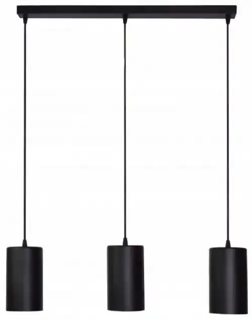 TEMAR Závěsné moderní osvětlení nad jídelní stůl TUBE, 3xE27, 24W, černé |  BIANO