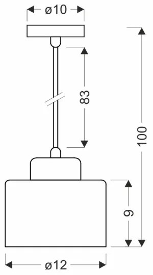 Lustr na lanku OLENA 1xE27/60W/230V černá
