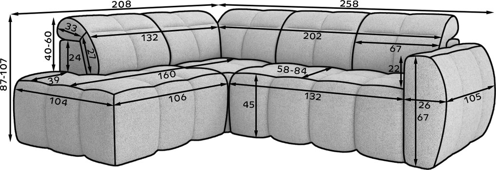 Eltap Rohová sedací souprava Falconn Materiál a barva potahu: Paolli 24 - růžová