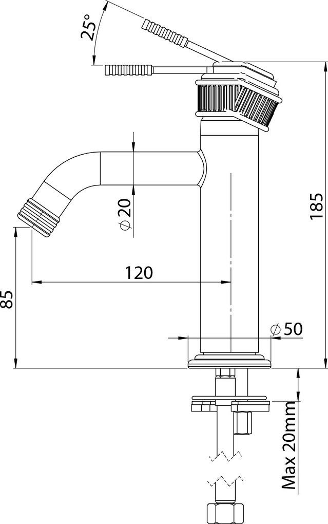 Sapho Sapho, VERSI stojánková umyvadlová baterie, černá matná, RV002/15