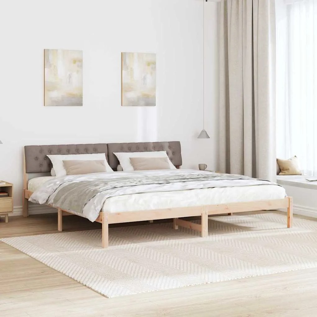 Rám postele Hnědá a taupe 200 x 200 cm Masivní borovicové dřevo 3394341