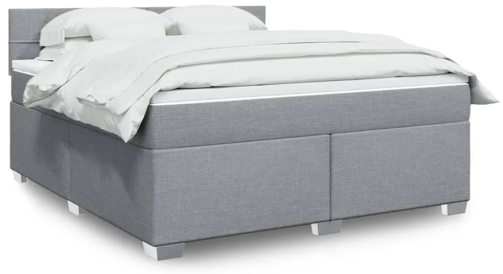 Box spring postel s matrací světle šedá 180 x 200 cm textil 3288267