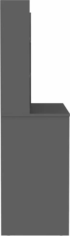 Kosmetický stolek s LED světly 100 x 40 x 135 cm MDF šedý 331542