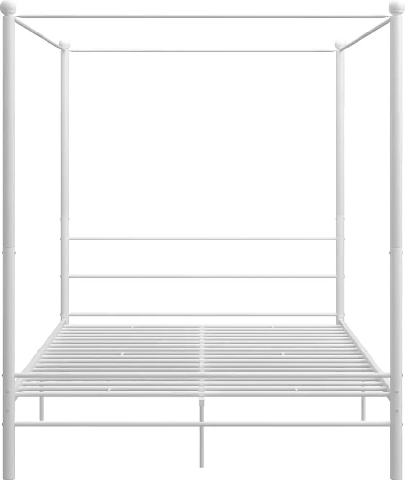 Rám postele s nebesy bílý kovový 160 x 200 cm 325064