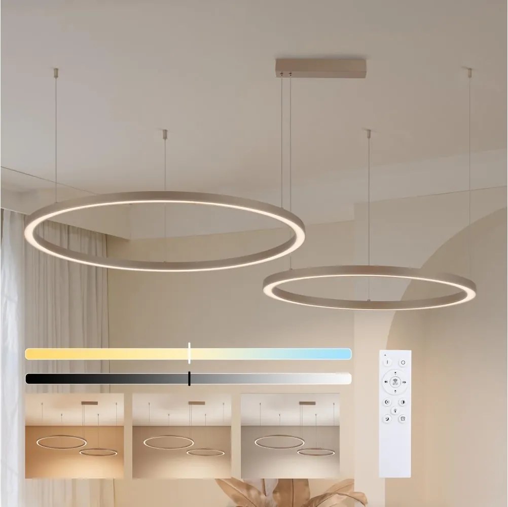Brilagi - LED Stmívatelný lustr na lanku PORTOFINO LED/98W/230V béžová + DO
