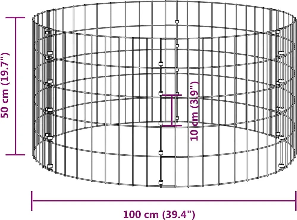Zahradní kompostér Ø 100 x 50 cm pozinkovaná ocel 3115943
