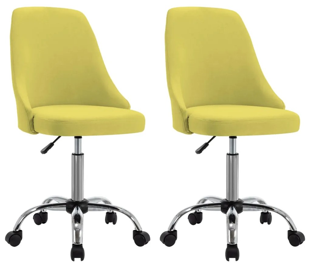 3067207 vidaXL Pojízdné kancelářské židle 2 ks textil žluté