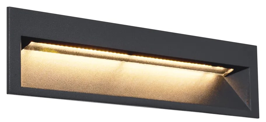 Moderní zapuštěné nástěnné svítidlo černé 28cm vč. LED IP65 - Mert
