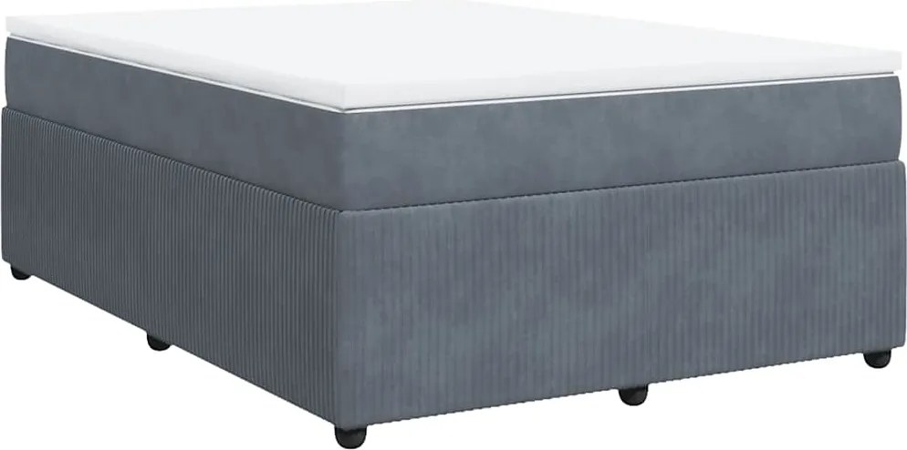 Box spring postel s matrací tmavě šedý 140 x 190 cm samet 3285639