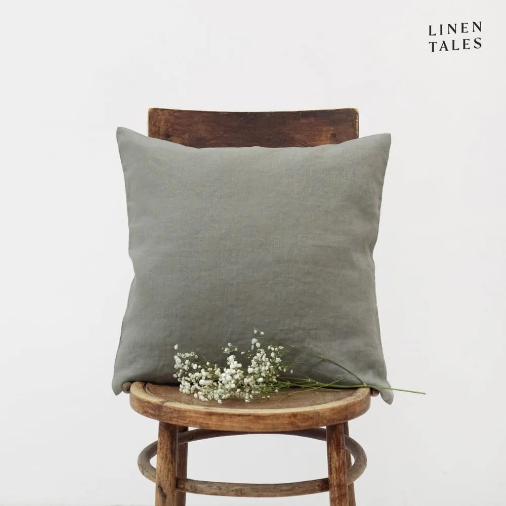 Lněný povlak na polštář 50x50 cm Khaki – Linen Tales