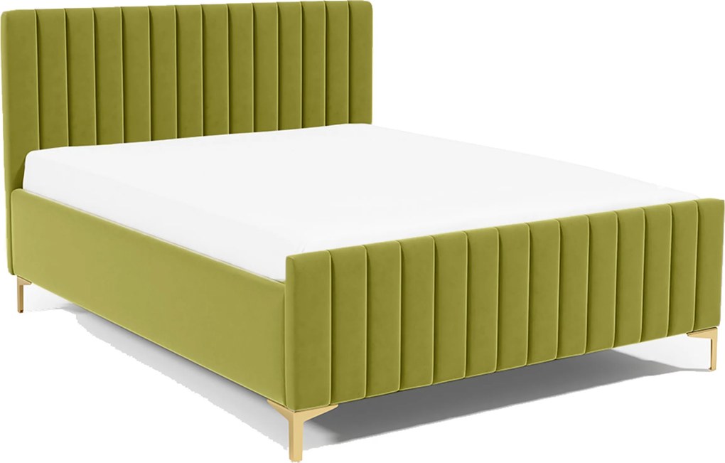Eka Čalouněná postel SUTRA+ 120x200 cm Barva látky Trinity: Žlutá (Trinity 2318), Úložný prostor: Bez úložného prostoru