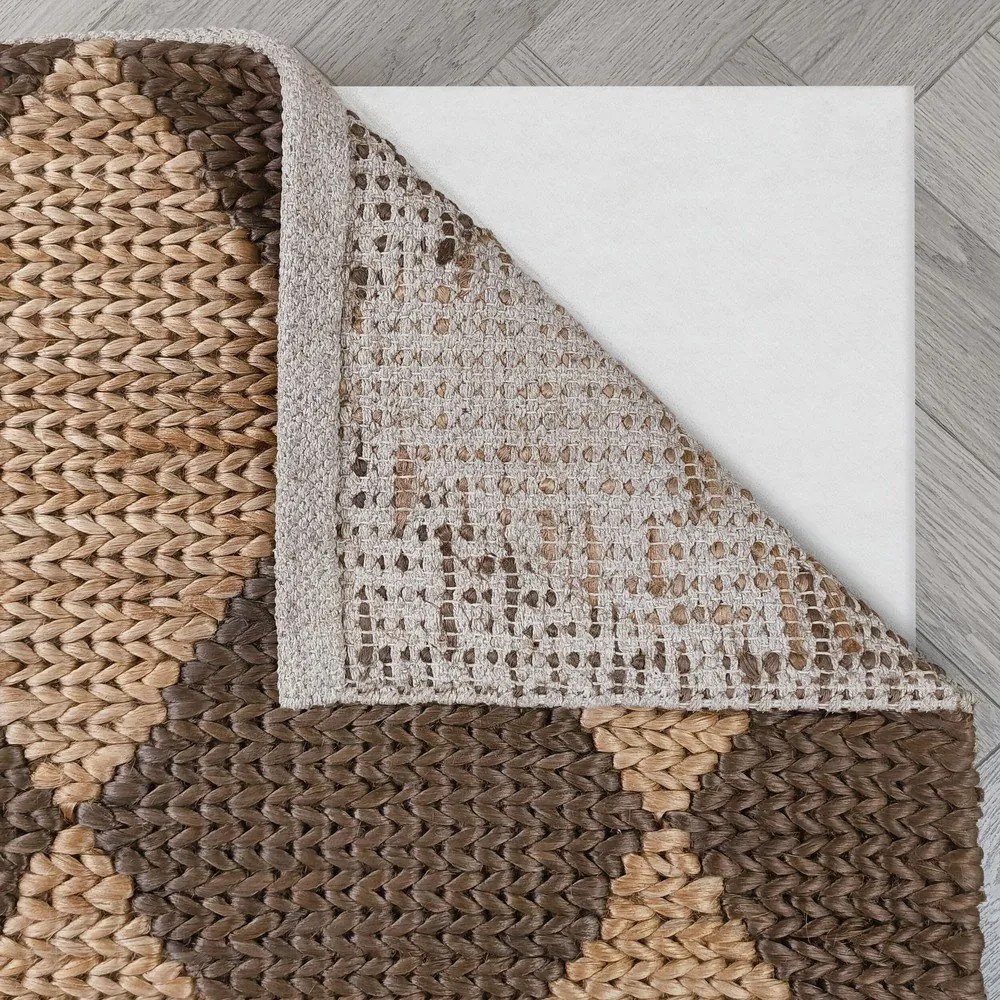 Hnědý/v přírodní barvě ručně tkaný koberec s příměsí juty 120x170 cm Effie Diamond – Flair Rugs