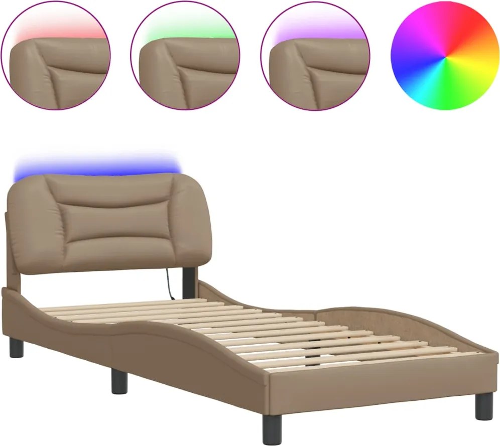 Rám postele s LED bez matrace Hvar cappuccino 90 x 200 cm 3213910