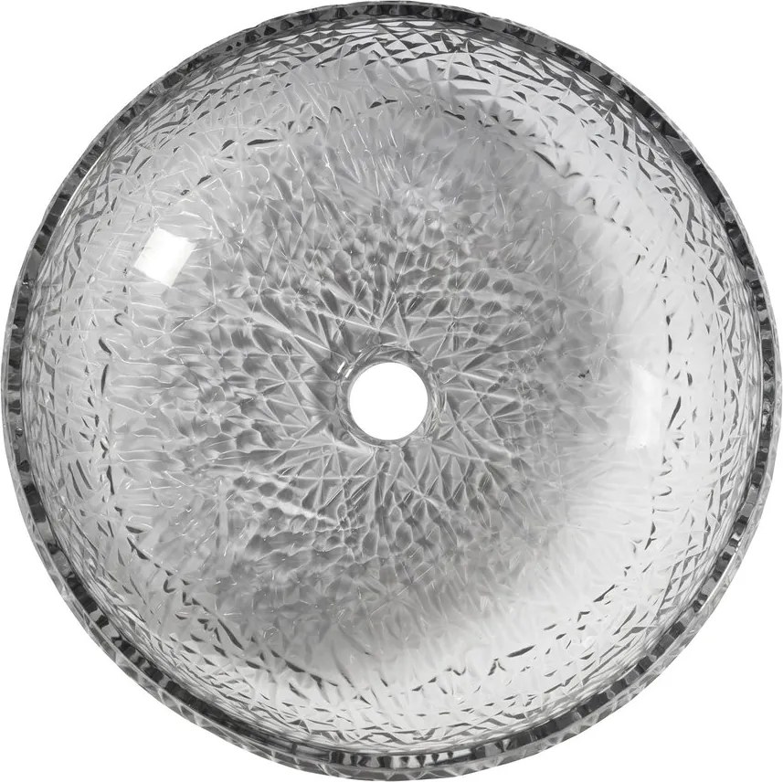 Sapho Sapho, GAVIOTA gravírované skleněné umyvadlo na desku Ø 42 cm, černá, TY306