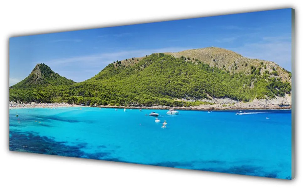 Plexisklo-obraz Hory Moře Krajina 125x50 cm