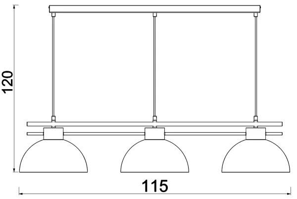 Lustr na lanku ESTATE 3xE27/15W/230V černá