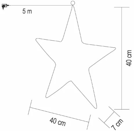 LED Vánoční dekorace 320xLED/230V 45 cm hvězda teplá bílá