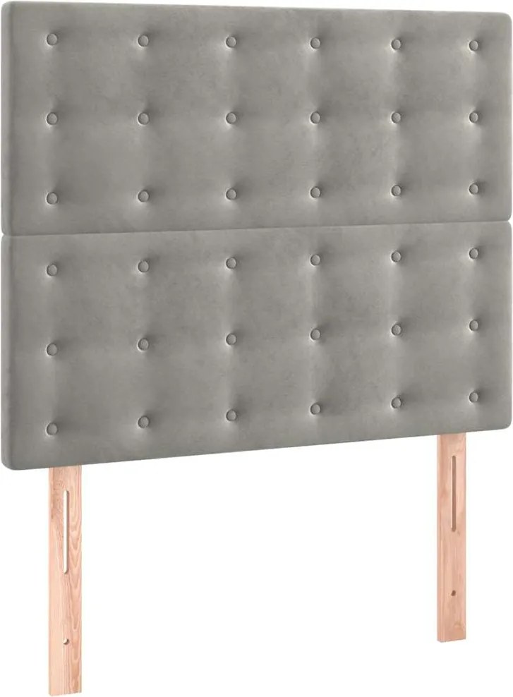 Box spring postel s matrací světle šedá 100x200 cm samet 3132903