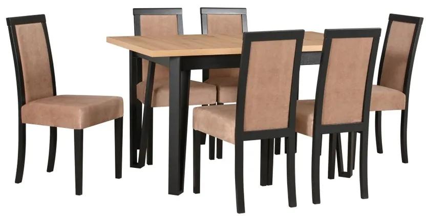 Jídelní stůl IKON 5 + doprava zdarma deska stolu olše, nohy stolu / podstava černá