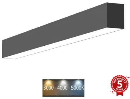 Sinclair Závěsné LED lineární svítidlo LSM 32-50CCT, 3000-5000K, 150cm Barva: Černá