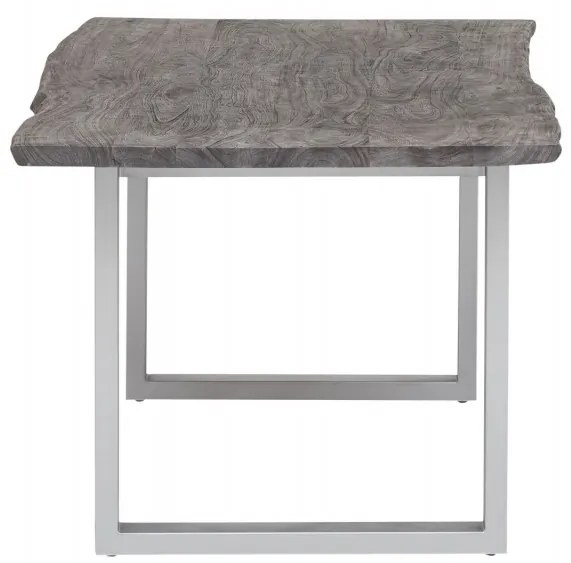 Šedý jídelní stůl masiv akát Grey 230x100 šedé nohy