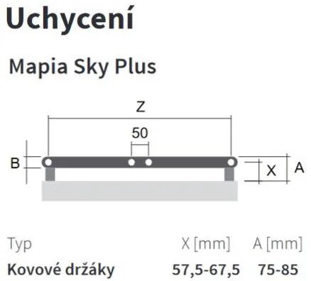 Isan Mapia Sky Plus 1200 x 600 mm koupelnový radiátor bílý