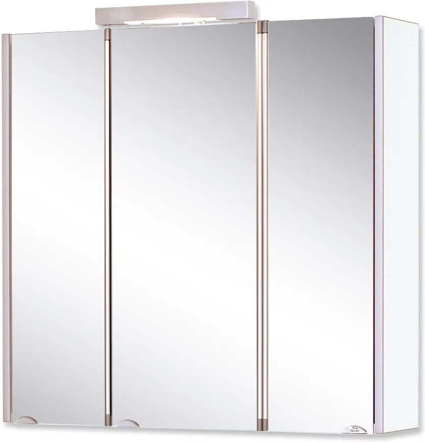 JOKEY MANDIOL III Zrcadlová skříňka - bílá/čelo aluoptika š. 73 cm, v. 73 cm, hl. 21 cm, 112113020
