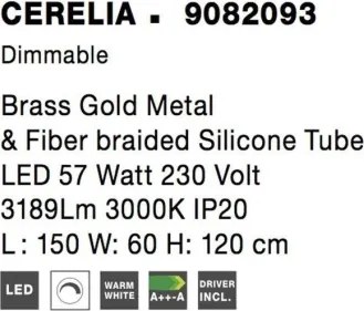 Závěsné LED svítidlo NOVA LUCE CERELIA 57W 3000K 9082093