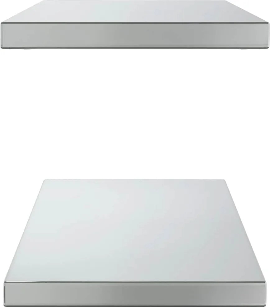 Nástěnné police 2 ks 75 x 30 cm stříbrné nerezová ocel 30282
