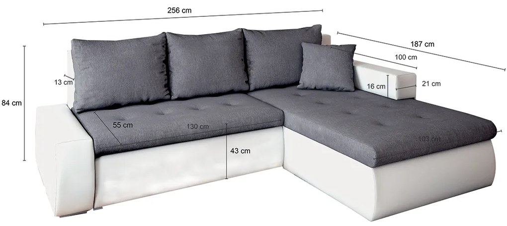 Rohová rozkládací sedačka GRAND zeleno-šedá - SAWANA 31 + SAWANA 21