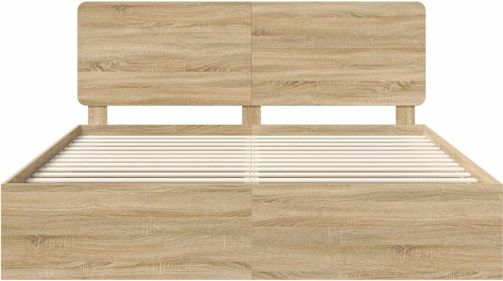 Rám postele s čelo Sonoma 200 x 200 cm Masivní borové dřevo 3412445