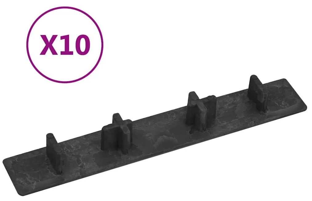 Koncové krytky 10 ks černé plast 149003