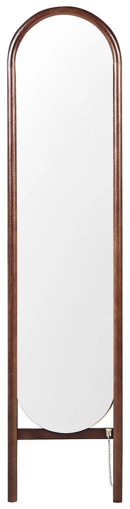 Stojací zrcadlo 30 x 150 cm tmavé dřevo CHELLES Beliani