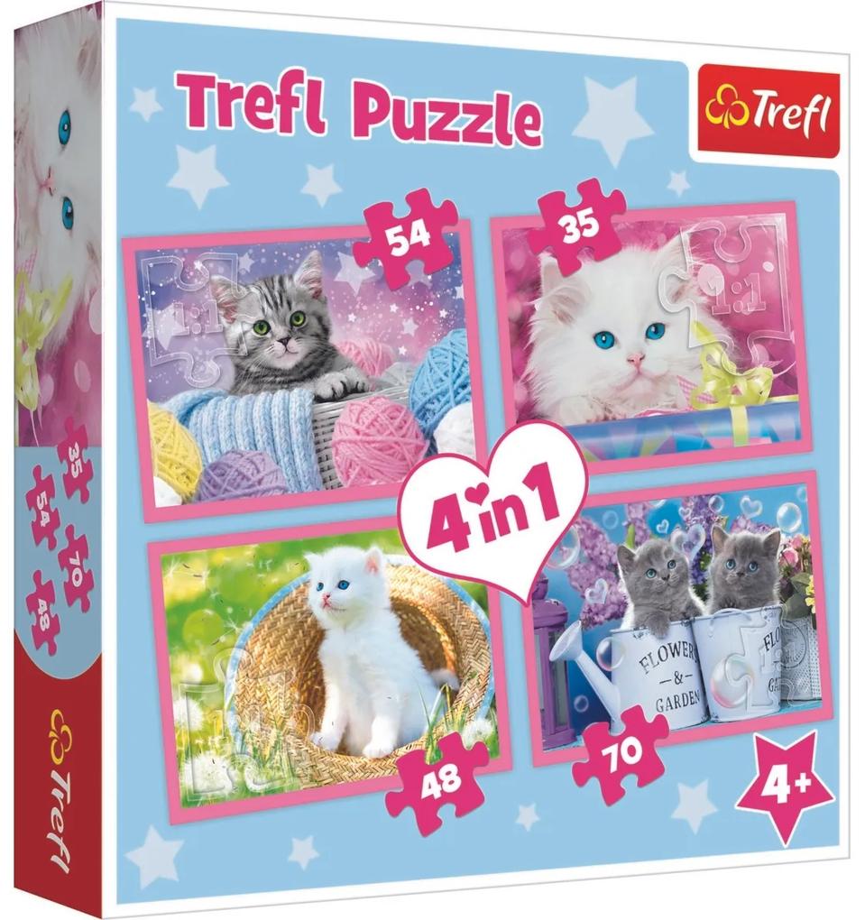 Trefl Puzzle Hravá koťata 4v1 (35,48,54,70 dílků)