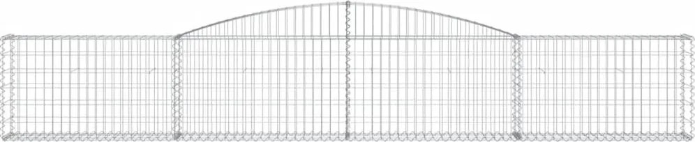 Klenuté gabionové koše 8 ks 400x30x60/80 cm pozinkované železo 3146846