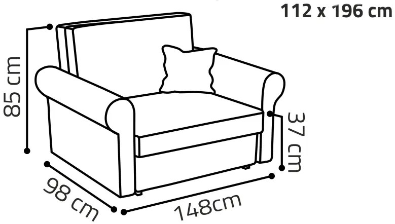 FN Rozkládací křeslo Vivian Silver II modro/zelená