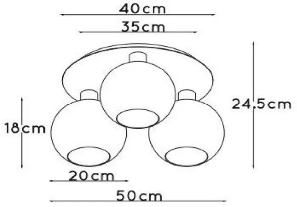Lucide 74114/03/30 - Stropní svítidlo MARIUS 3xE27/40W/230V černá