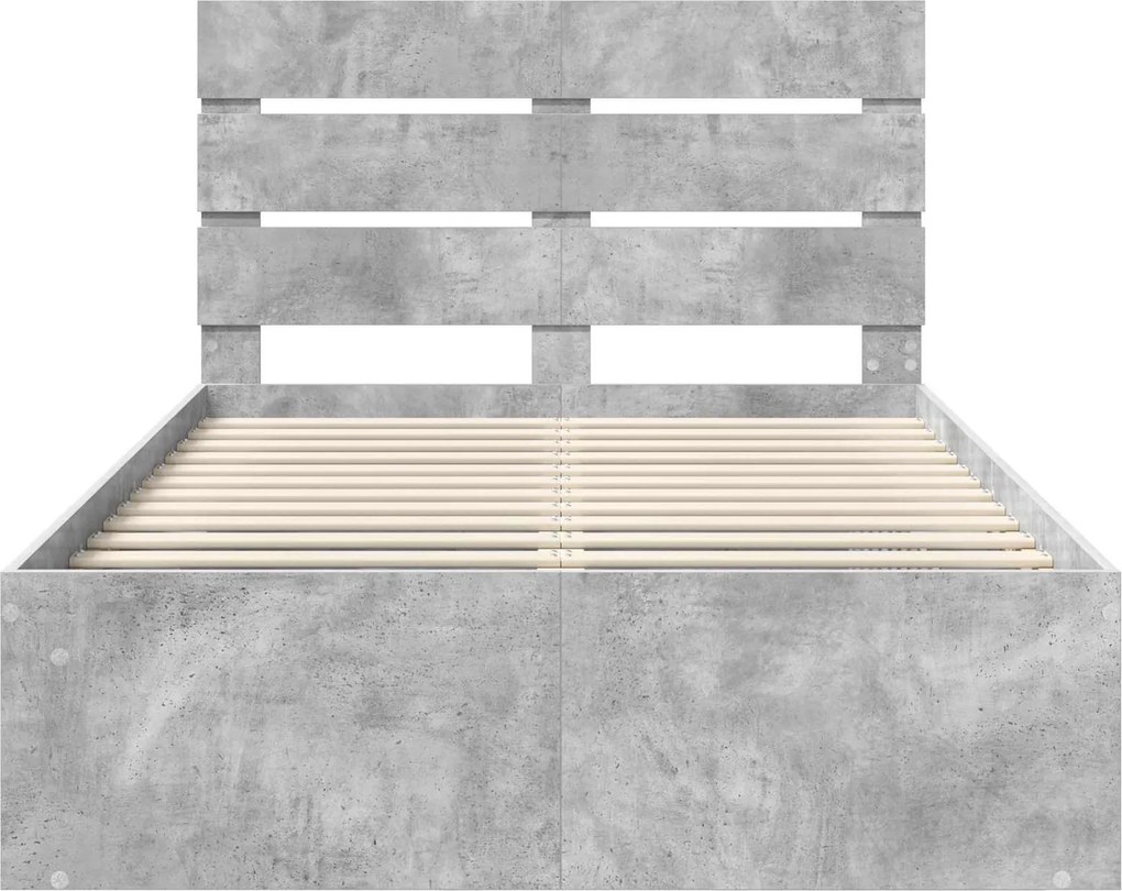 Rám postele s čelo Beton 120 x 190 cm Masivní borové dřevo 3411771