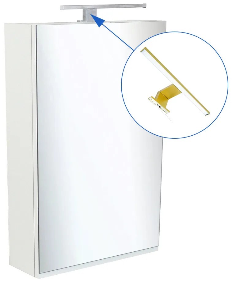 Comodo Zrcadlová skříňka Atica 50 ZS LED-G s osvětlením Any LED 30 G, zlatá