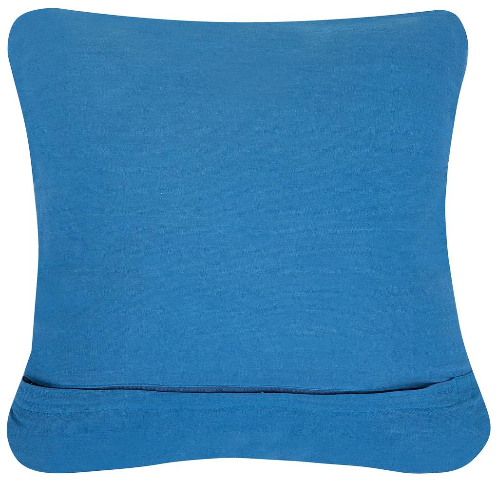 Dekorativní makramé polštář 45 x 45 cm modrý KARATAS Beliani