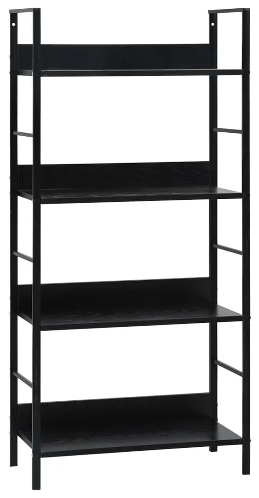 Knihovna se 4 policemi černá 60x27,6x124,5 cm kompozitní dřevo 288222