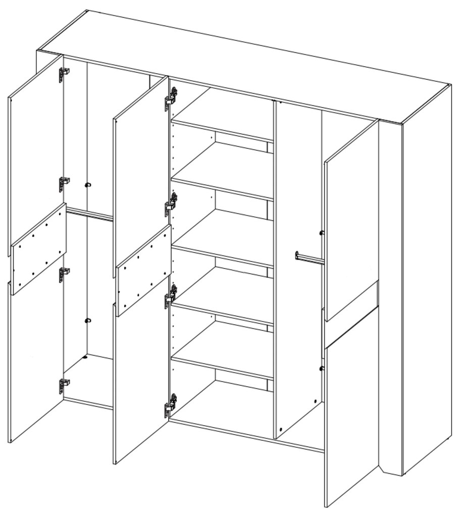 Sconto Šatní skříň ANGEL 22 dub craft bílý